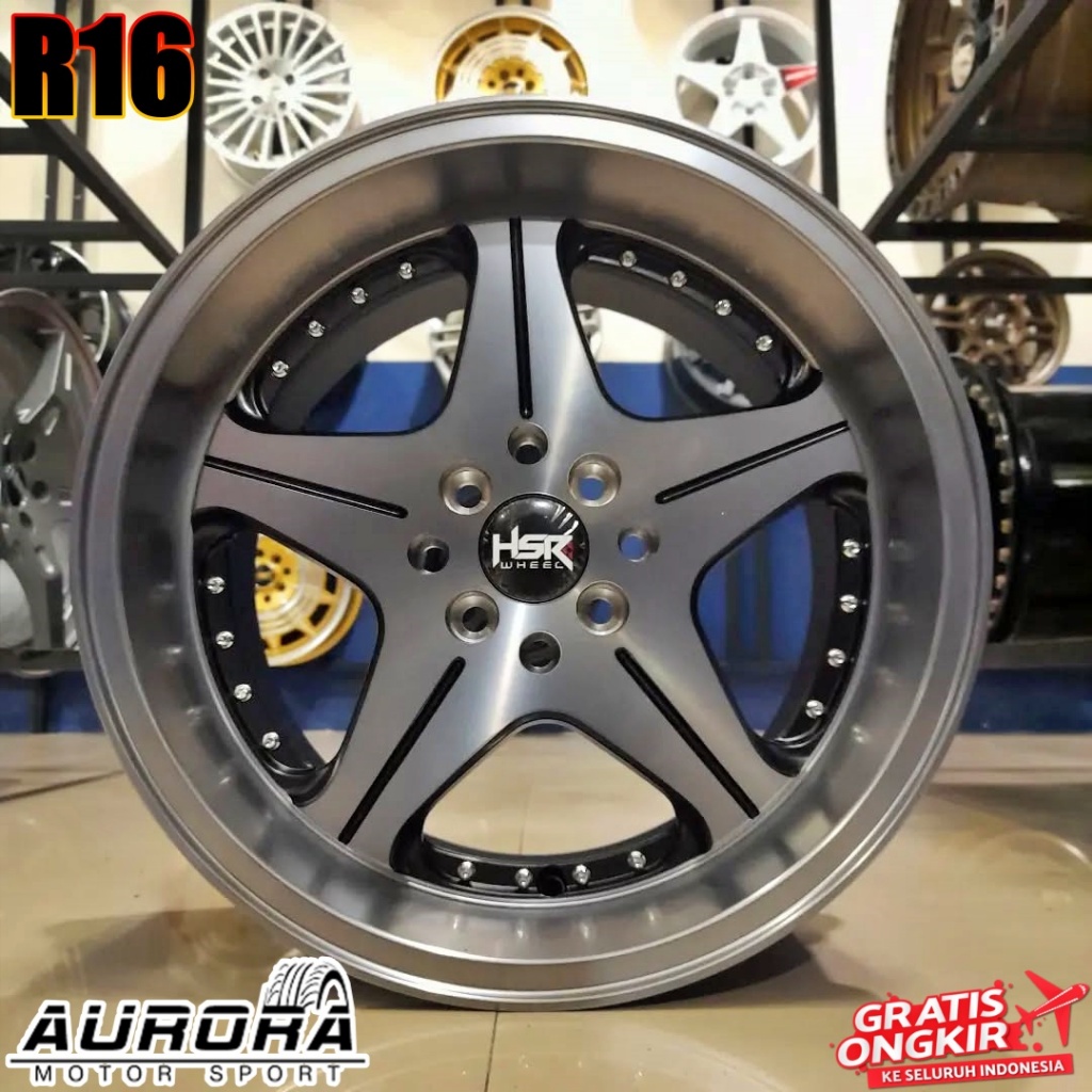 Jual Velg HSR Anambas R16x7,5/8,75 black polish Pelek celong ring 16 mobil Kijang Avanza Yaris ...