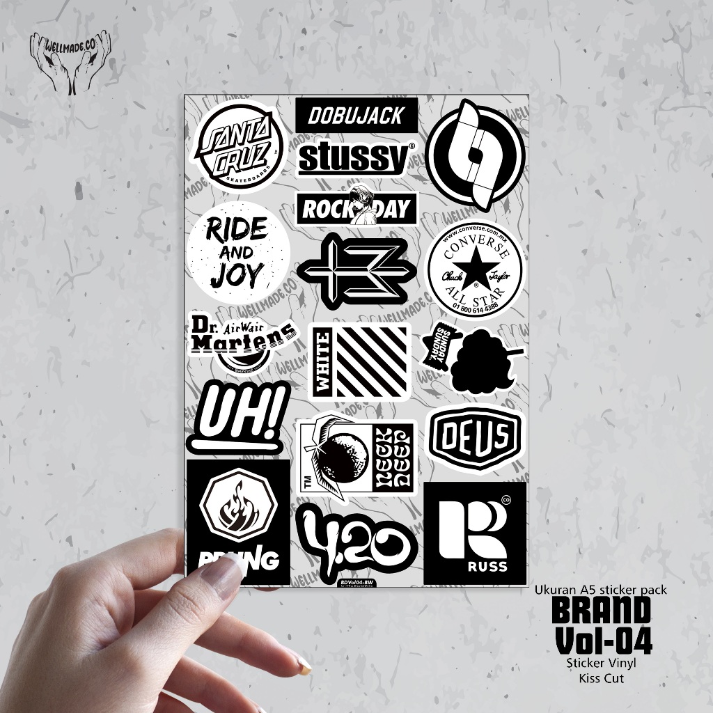 Jual Sticker Pack BRAND Tumblr Helm Laptop Lokal VOL4 BLACK & WHITE ...