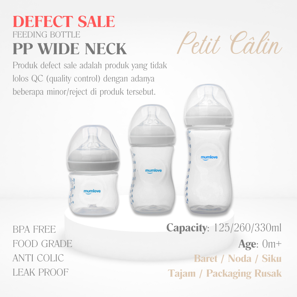 Jual PETIT CALIN Botol Susu Bayi Wide Neck PP Anti Colic 125m 260ml ...