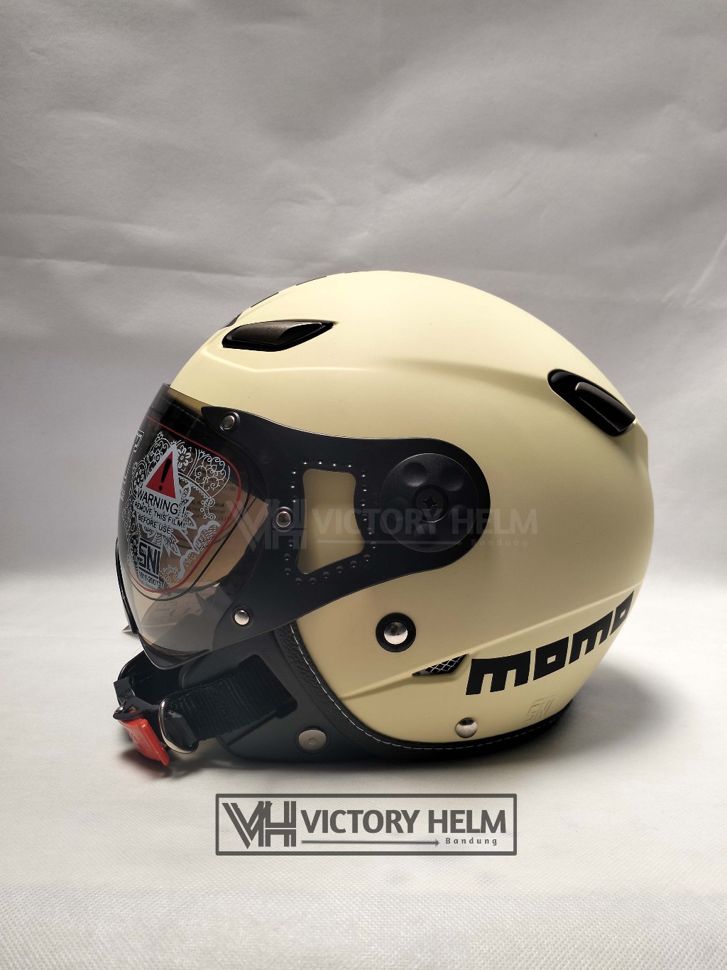 Jual Helm Jpn Momo Kaca Pilot Cream Dop | Shopee Indonesia
