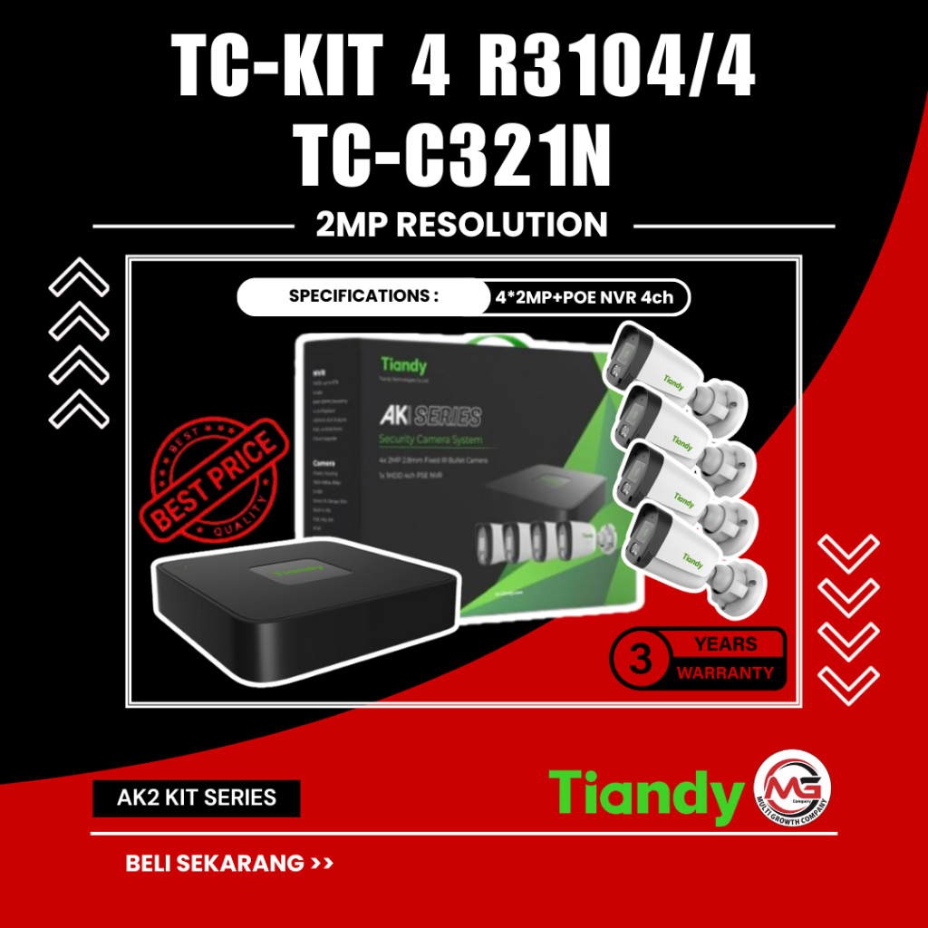 Jual TC-KIT 4 & TC-KIT 8 (AK2 KIT) – 4/8 Unit TC-C321N + 1 Unit POE NVR 4ch/8ch POE NVR 4ch/8ch ...