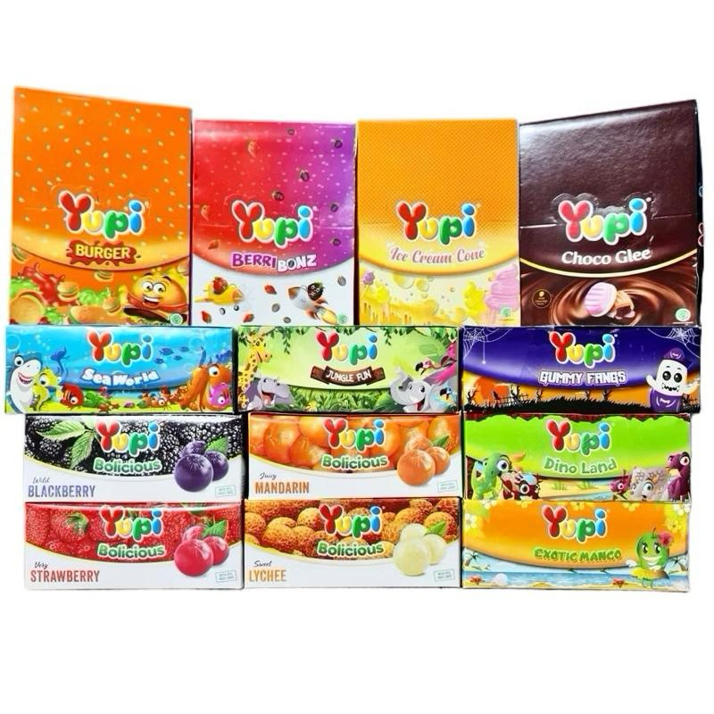 Jual Permen YUPI 3 pack MIX Gummy Fangs Mini Burger Dino Land Jungle ...