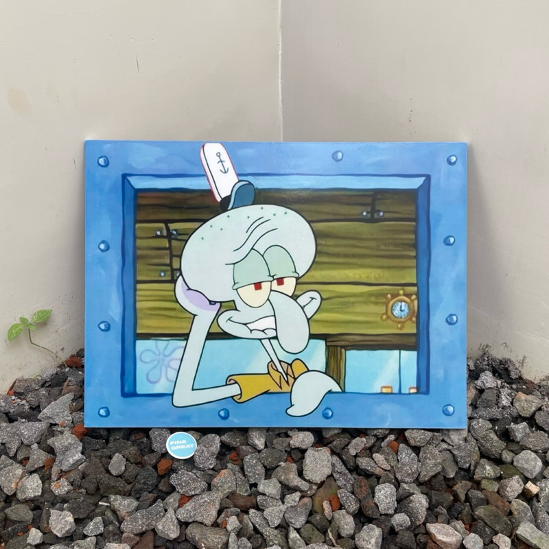 Jual Pajangan dinding stiker jendela squidward spongebob mdf 30x40 cm ...