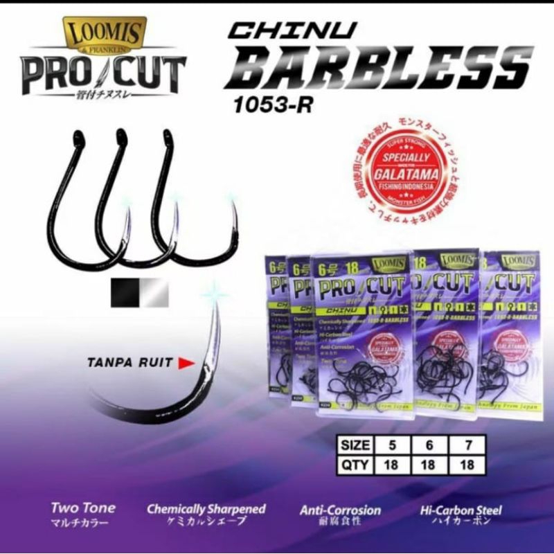Jual Mata kail Loomis PRO CUT CHINU 1053-R-barbless specially gratama ...