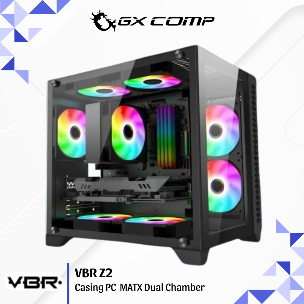 Jual VBR Z2 Modern Black / White - Casing PC MATX - Case CPU Gaming ...