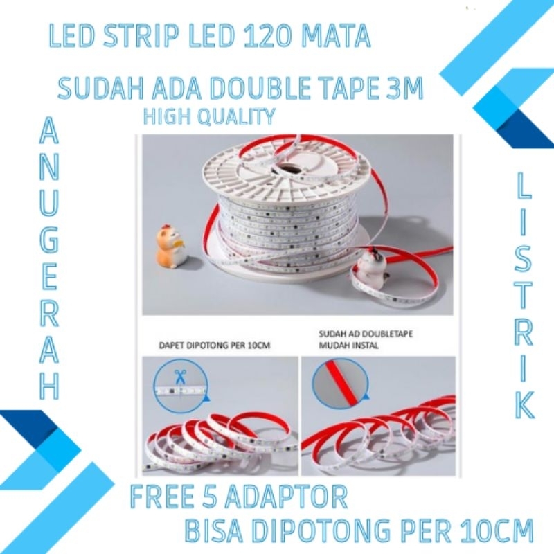 Jual LAMPU STRIP 120 LED SELANG 2850, 100 METER 1 ROLL TERMASUK INCLUDE ...