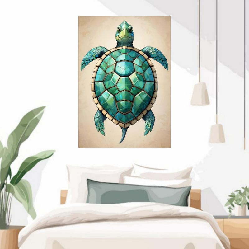 Jual poster digital art turtle art paper uk 21x30 laminasi glossy ...