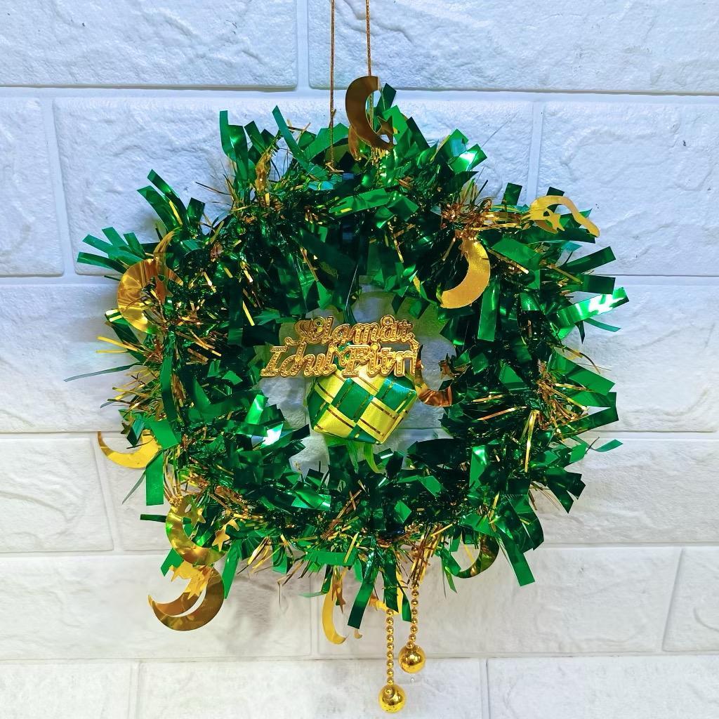 Jual WREATH SLINGER GANTUNGAN PINTU RAMADHAN KETUPAT EID MUBARAK HIJAU ...