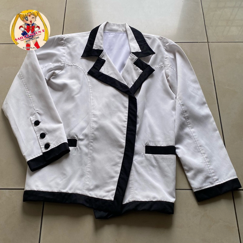 Jual Blazer putih, list Hitam. Model korea, cakep | Shopee Indonesia