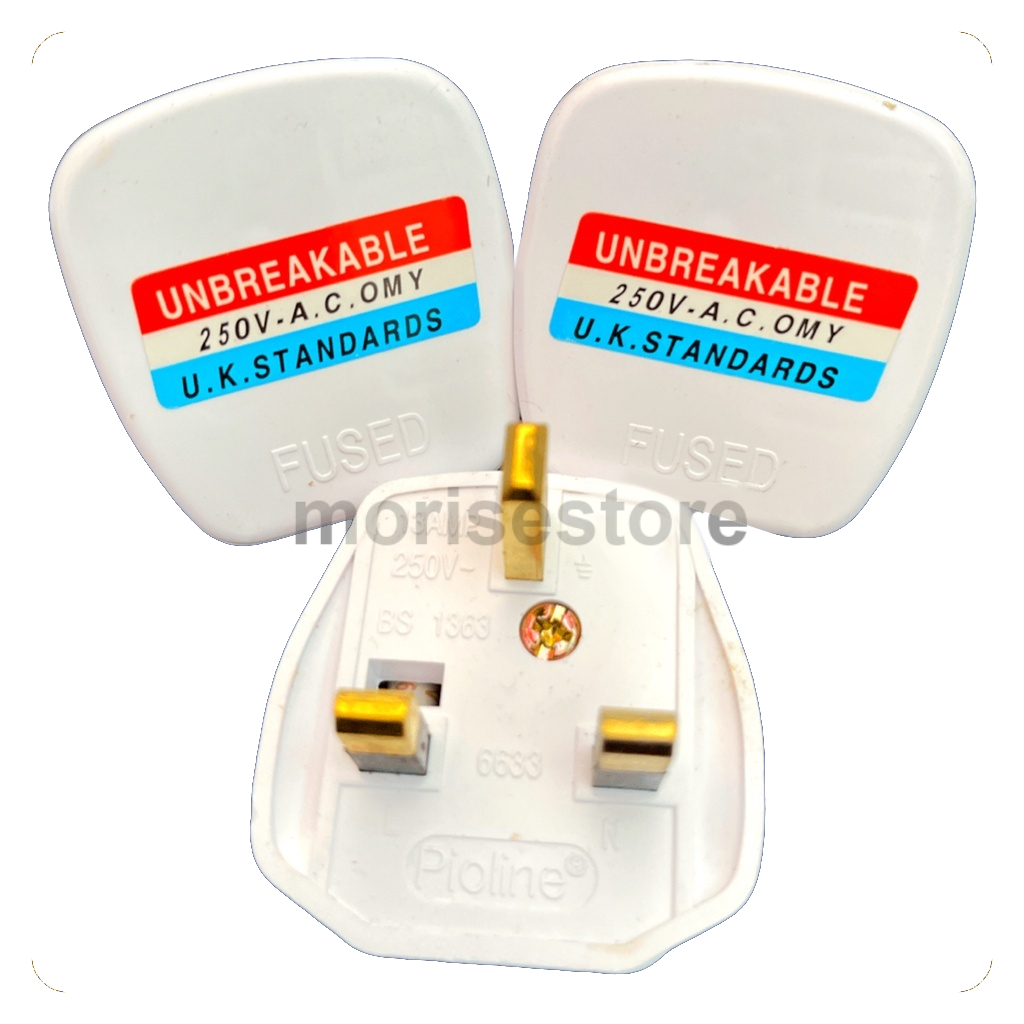 Jual Colokan Steker AC Plug Kaki Tiga Arde FUSE Kualitas Terbaik SNI ...