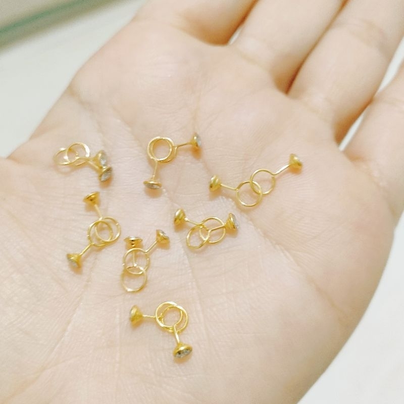 Jual ANTING TOGE 1/4 GRAM PERAK ASLI 925 LAPIS EMAS | Shopee Indonesia
