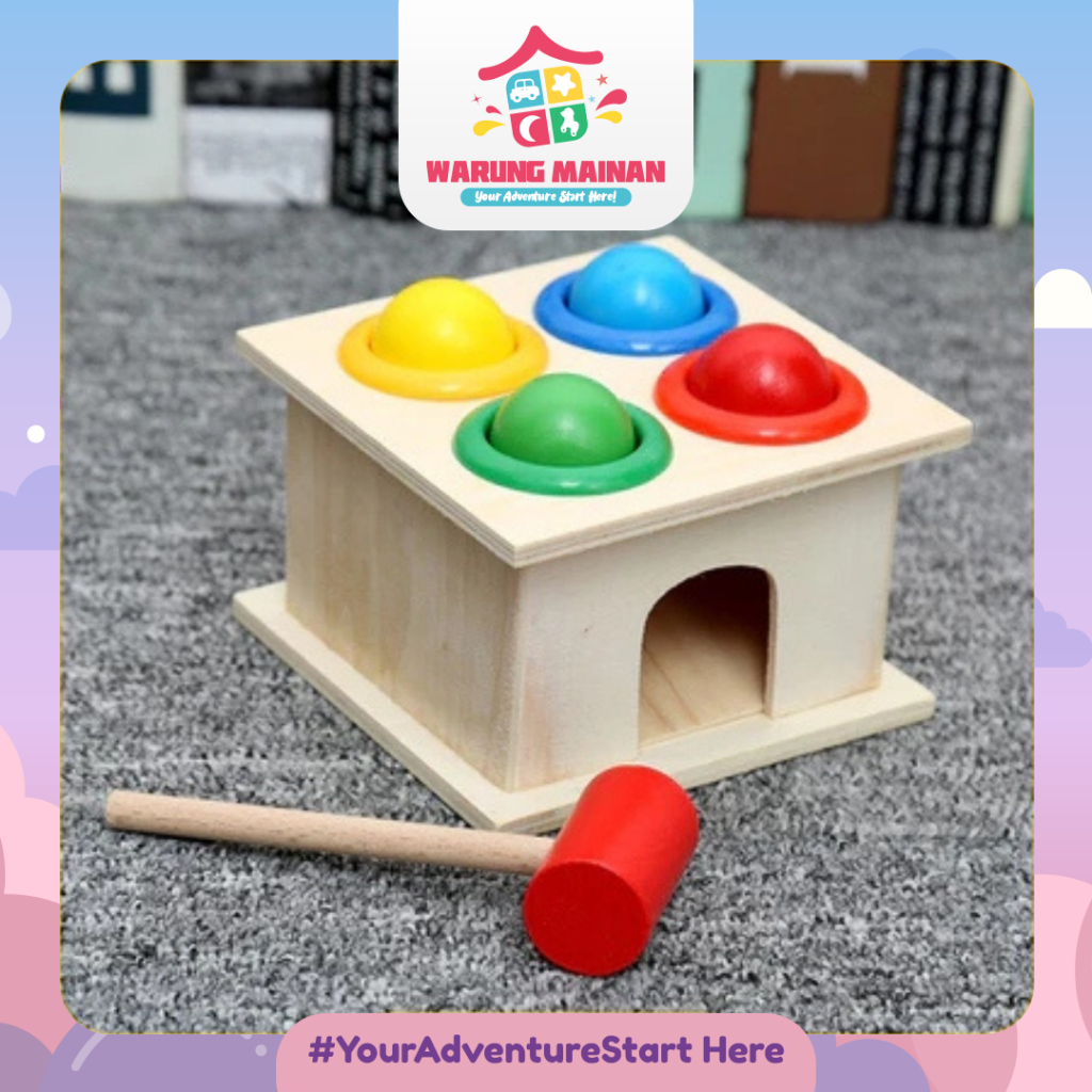 Jual [WARUNGMAINAN] [WM13] Mainan Edukasi Kayu Pemukul Palu Hammer Ball ...