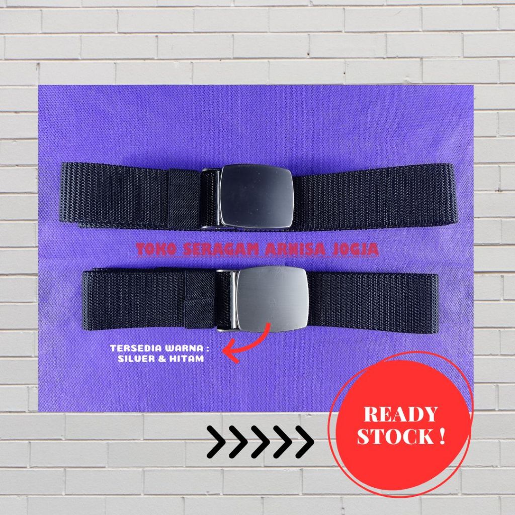 Jual [MURAH] Ikat Pinggang Jumbo | Sabuk Silver Kain | Sabuk Hitam Kain ...