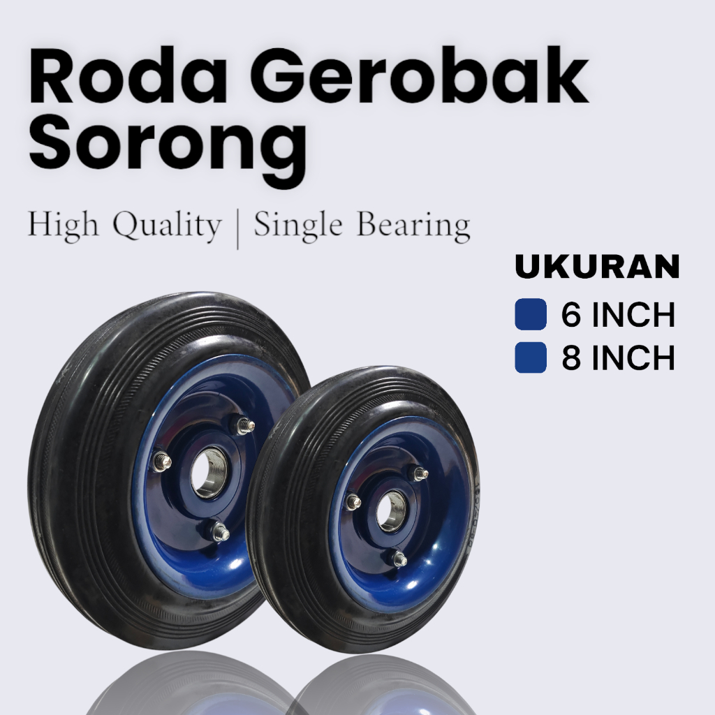 Jual RODA LORI 6 INCH 8 INCH VELG BIRU BLUE ROLI TROLI TROLLEY TROLLY ETALASE TROLEY KARET ...
