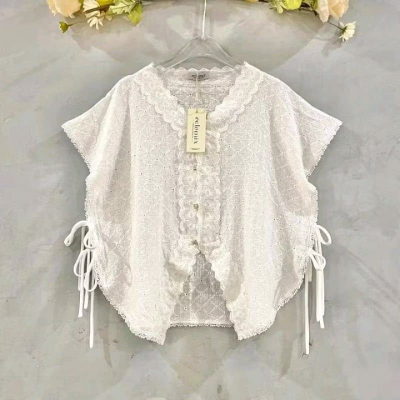 Jual MIAMI VEST OUTER BRUKAT ROMPI warna putih katbol bordir | Shopee ...