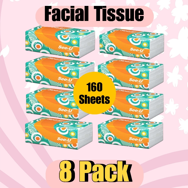 Jual See-U Facial Tissue 160 sheets, 2 ply (8 pack) | Shopee Indonesia