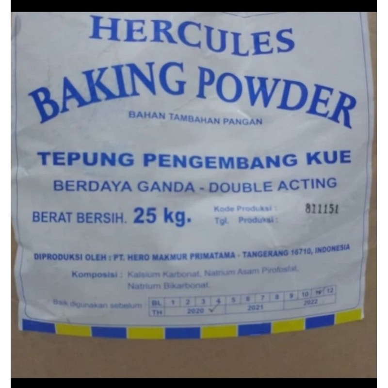 Jual Baking Powder Hercules Double Acting 25Kg | Shopee Indonesia