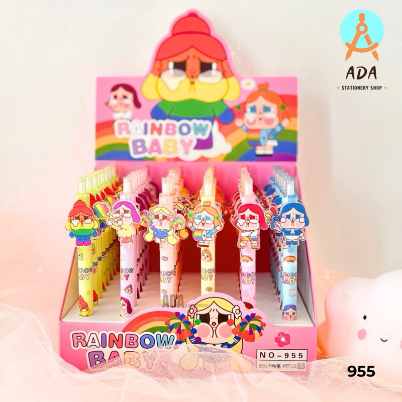 Jual ( 1set 6 pulpen) Gel Pen Click CRY BABY 955/pen cetek PPG RAINBOW ...