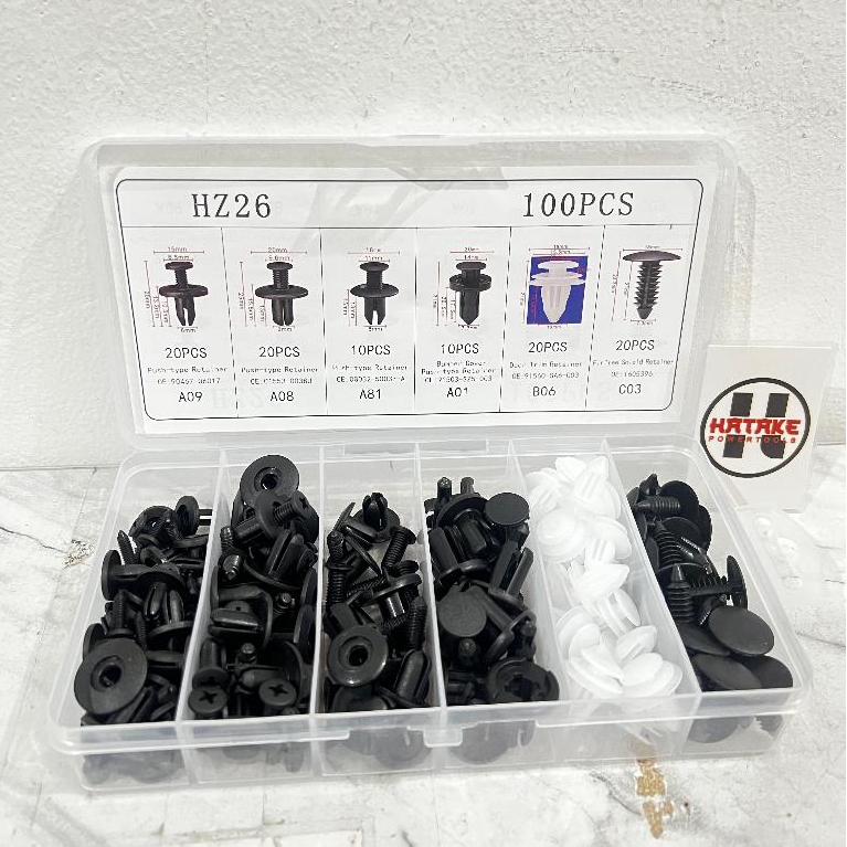 Jual BELTER Baut Rivet 100PCS Baut Kancing Klip Mobil Universal Baut ...