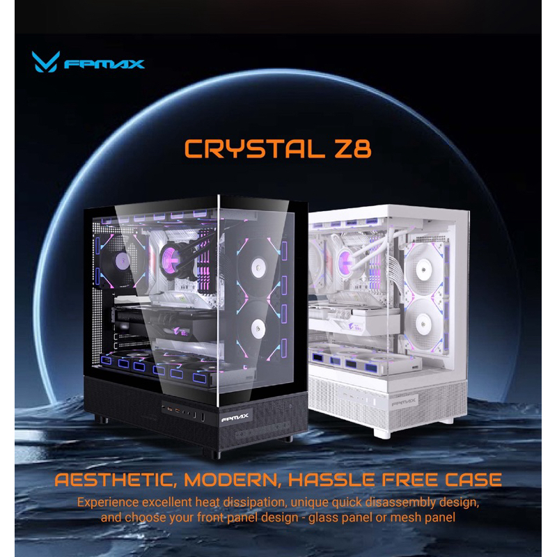 Jual CASING PC CASING KOMPUTER GAMING FPMAX CRYSTAL Z8 WHITE/ BLACK ...