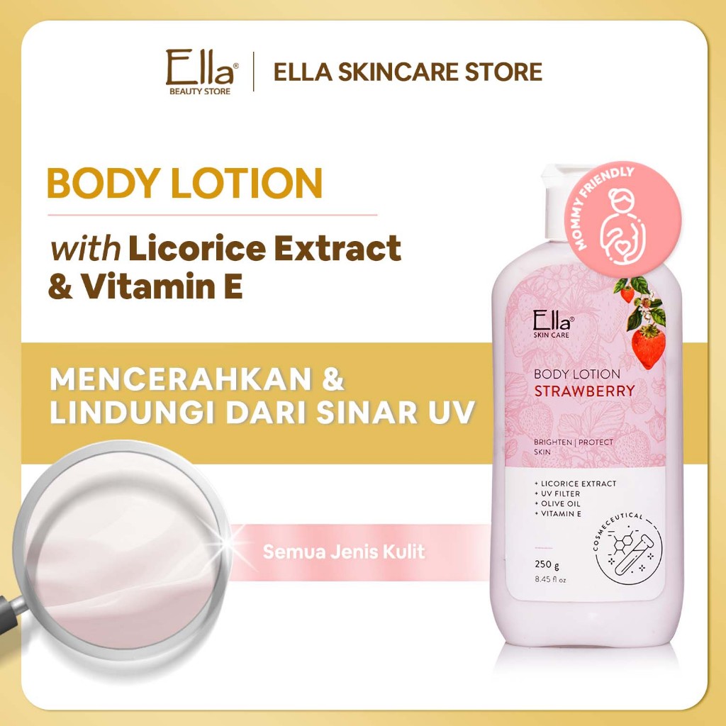 Jual Ella Skincare Whitening Body Lotion Strawberry with Licorice ...