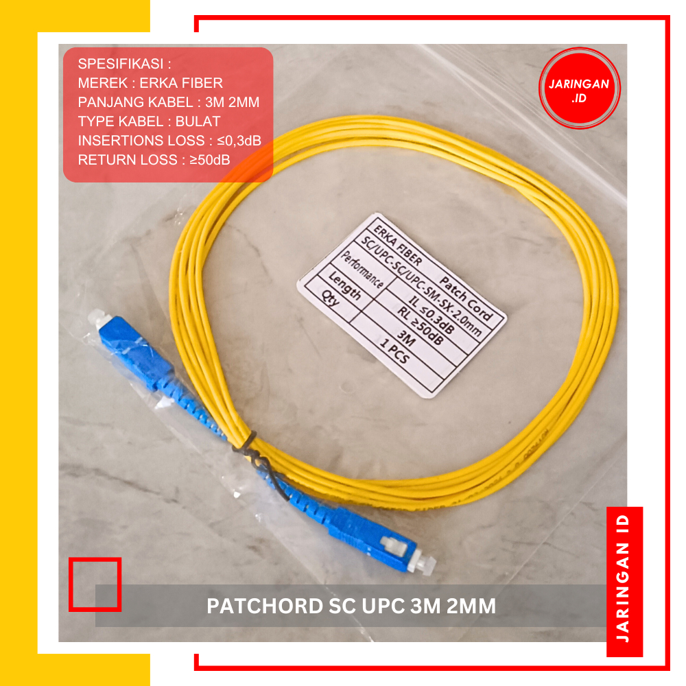 Jual PATCH CORD SC UPC-SC UPC 3M Diameter 2MM BERKUALITAS | Shopee Indonesia