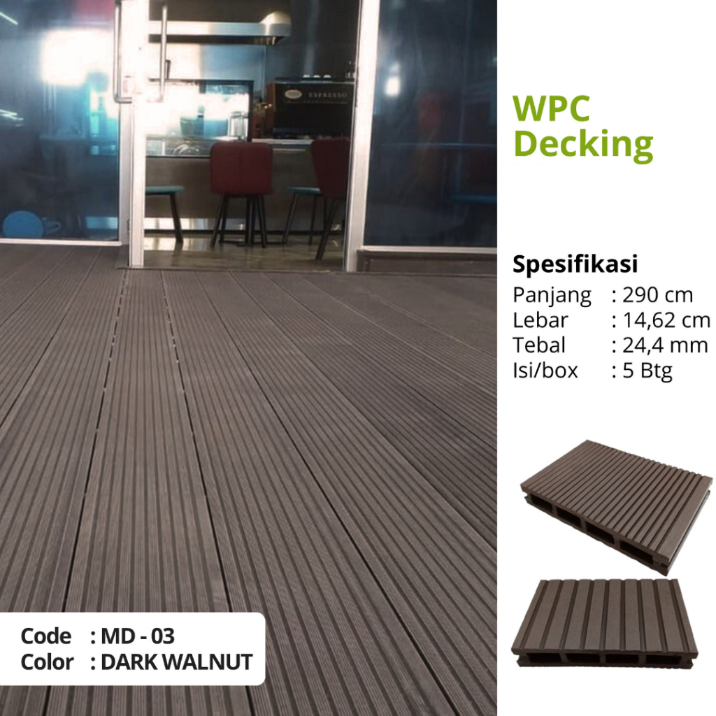 Jual Decking kayu wpc outdoor/wpc kayu kolam renang Dark Walnut ...