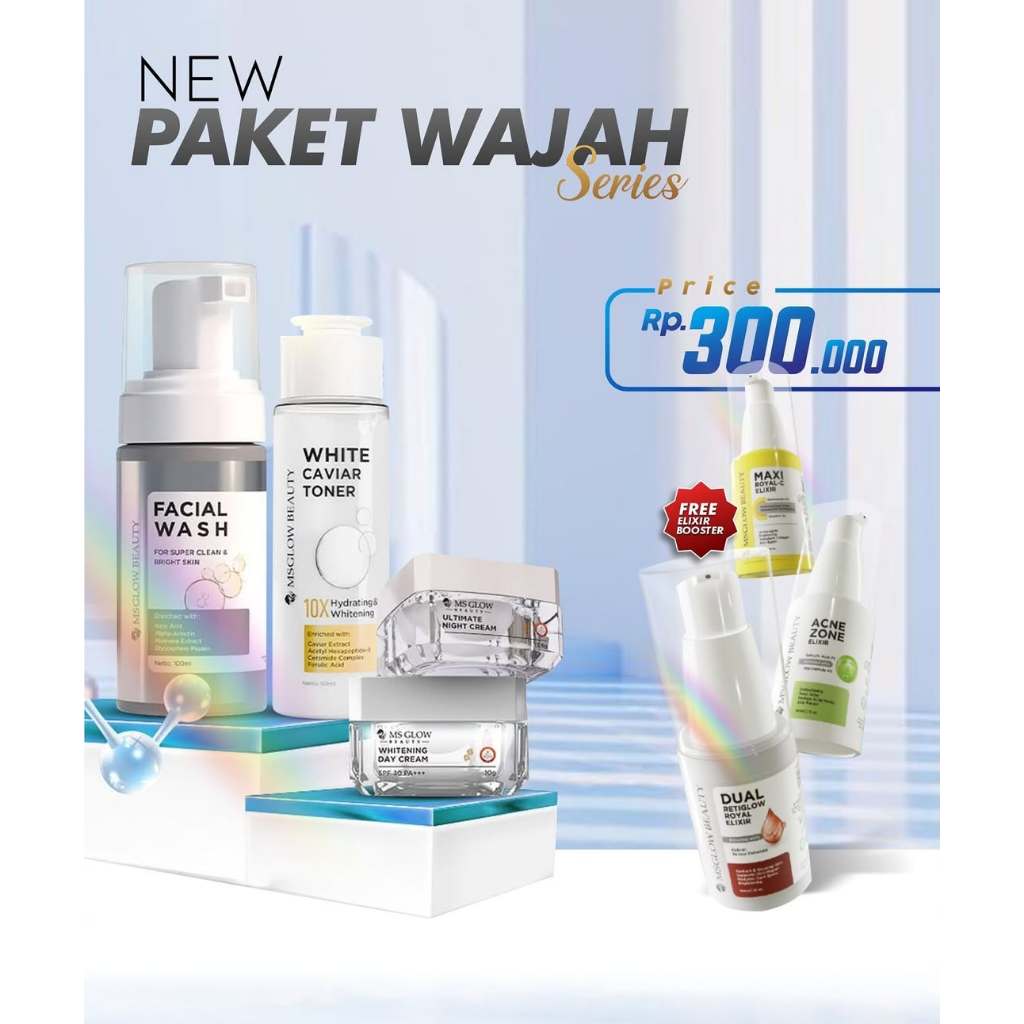 Jual MS Glow - Paket Wajah Series Booster Free Elixir (Whitening ...