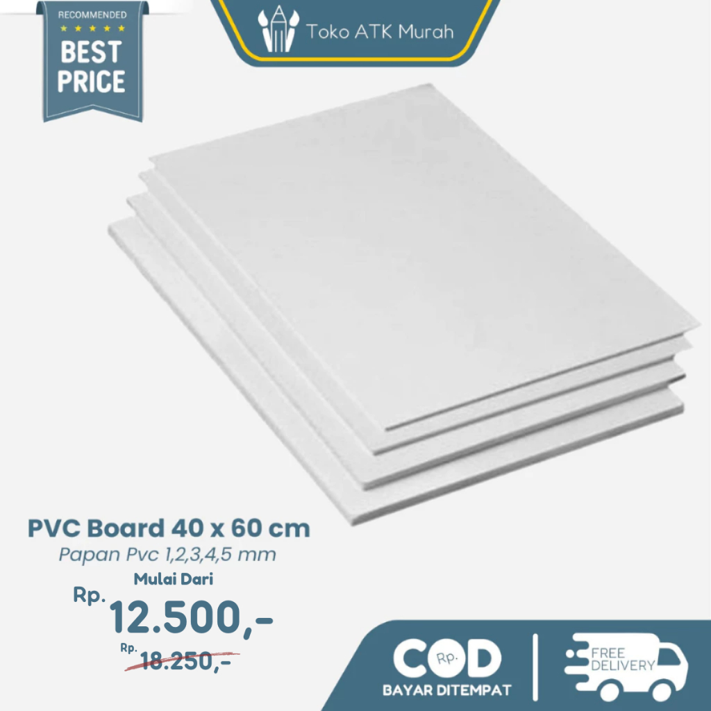 Jual Papan PVC Foam Board 40x60 cm Tebal 1mm / 2mm / 3mm / 4mm / 5mm ...