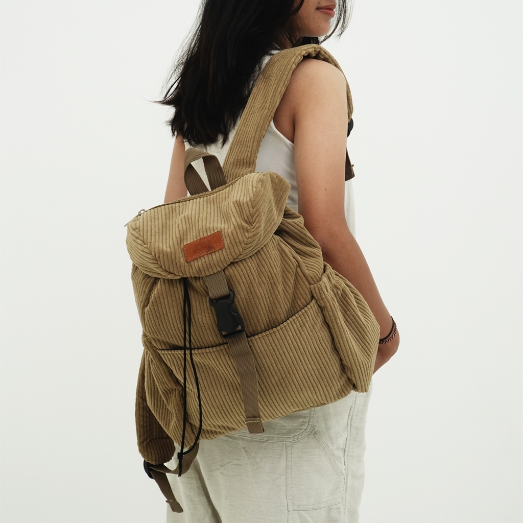 Jual Bogsa Brooklyn Backpack Tas Punggung Size Medium Cordoray Corduroy Carrington | Shopee ...
