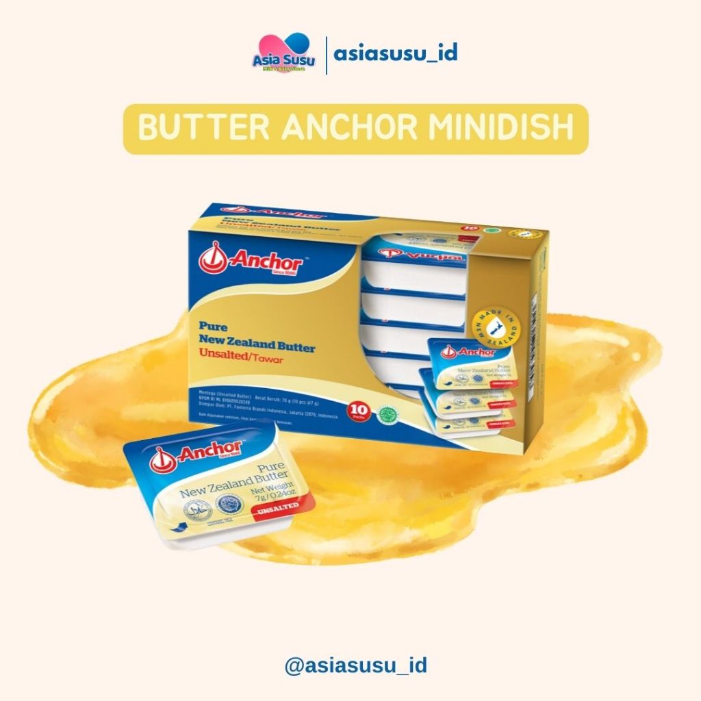 Jual Anchor Mini Dish Unsalted Butter 1 pack isi 10 pcs Pure New ...