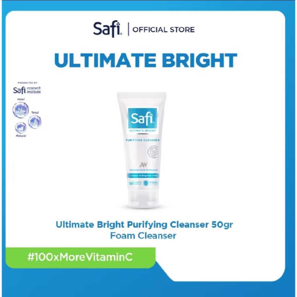 Jual Safi Ultimate Bright Purifying Cleanser 100 gr Foam | Shopee Indonesia