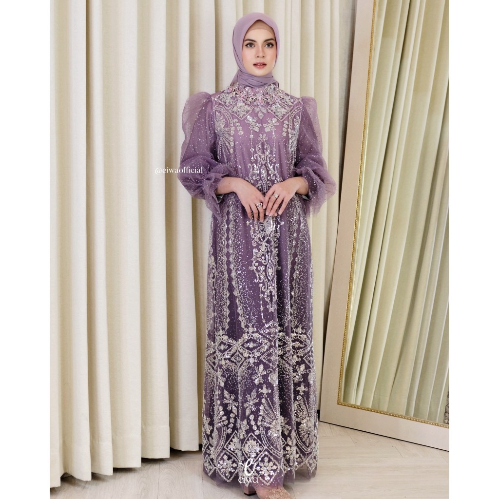 Jual EIWA | Dress Arasya Lilac | Shopee Indonesia