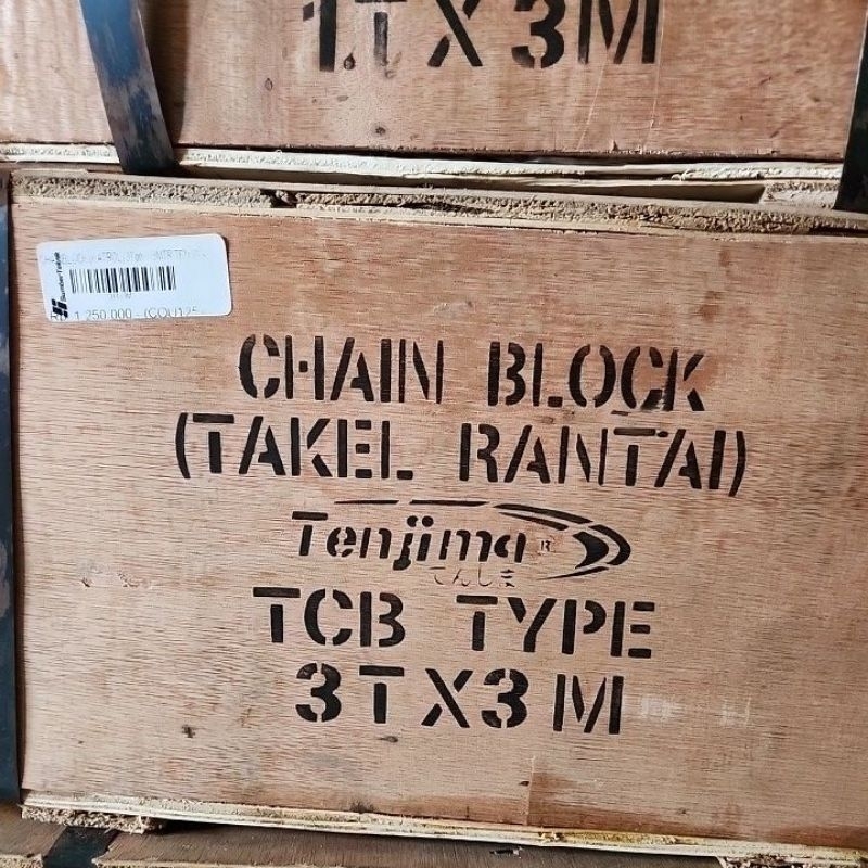 Jual Chain block/takel Rantai/katrol rantai Tenjima ukuran 3Ton x 3 ...
