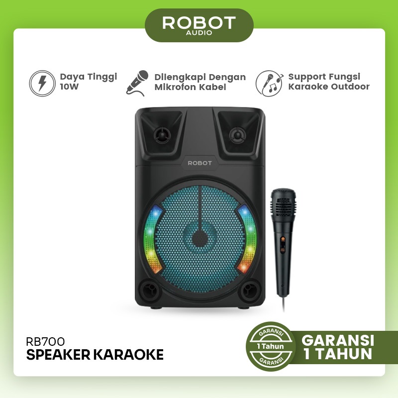 Jual ROBOT Karaoke Speaker Bluetooth Karaoke Outdoor RGB 10W Original ...