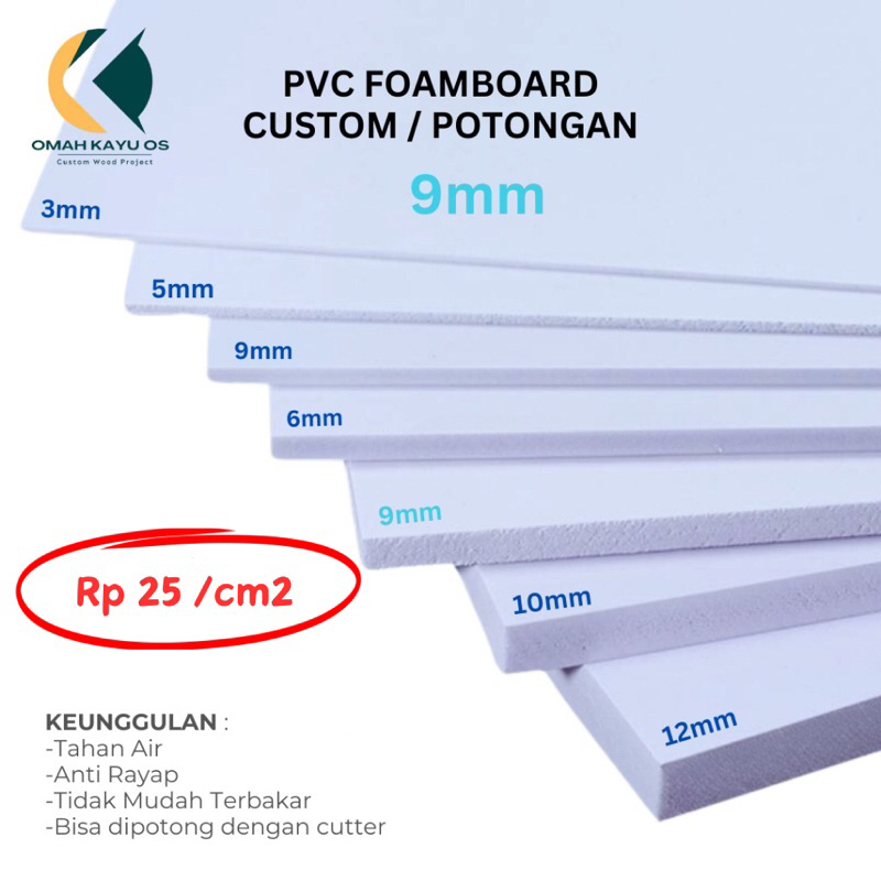 Jual PVC Board PVC foamboard Papan PVC board 9mm tahan air anti Rayap ...