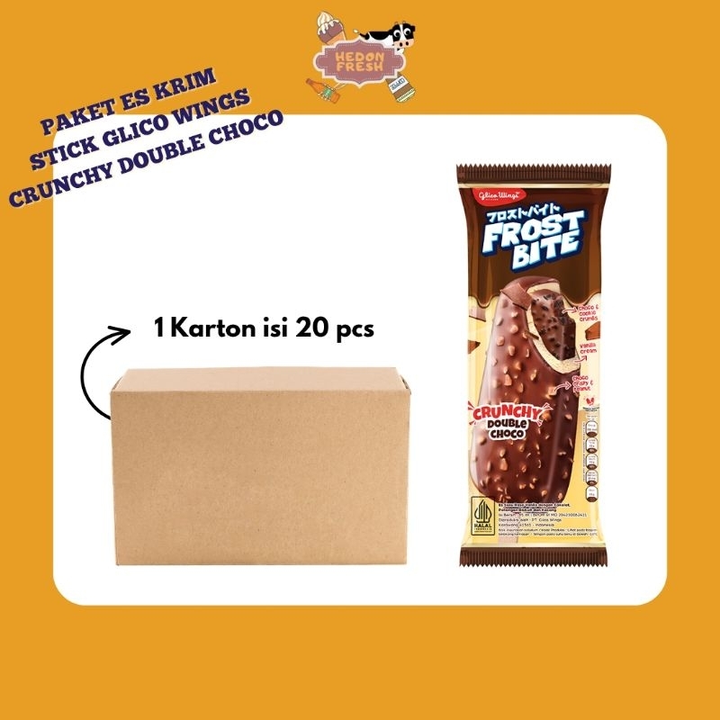 Jual Paket Es Krim Stik Glico Wings Frostbite Crunchy Double Choco ...