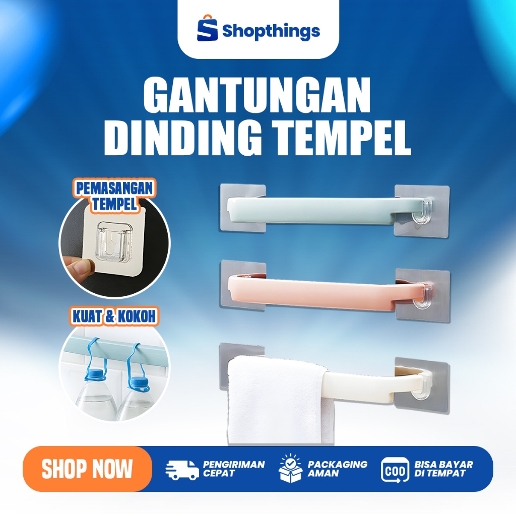 Jual Gantungan Tempel Dinding - Tempelan Hook Dinding | Shopee Indonesia