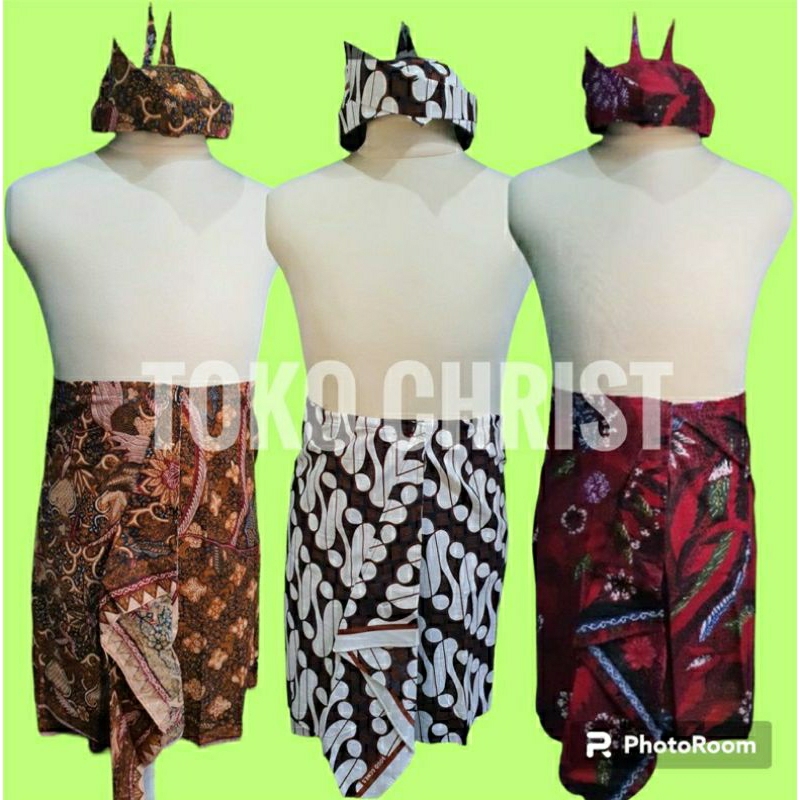 Jual blangkon udeng sembong cak jawa timur surabaya batik motif merah ...