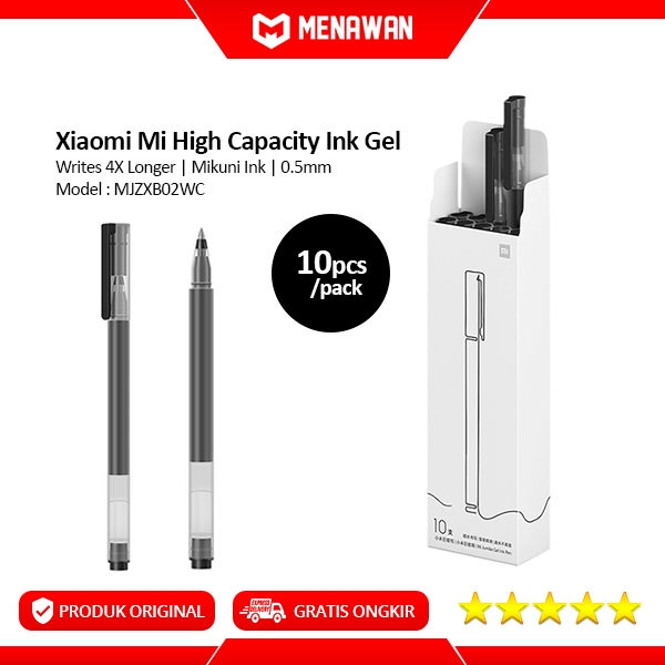 Jual Xiaomi Mi High Capacity Ink Pen Gel Mikuni Ink Pulpen Pena Pack 10 ...