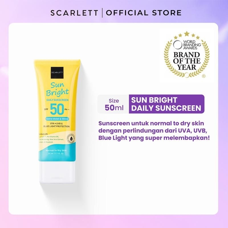 Jual Scarlett Whitening Sunscreen Sun Bright Daily SPF 50 PA+++ | Shopee Indonesia