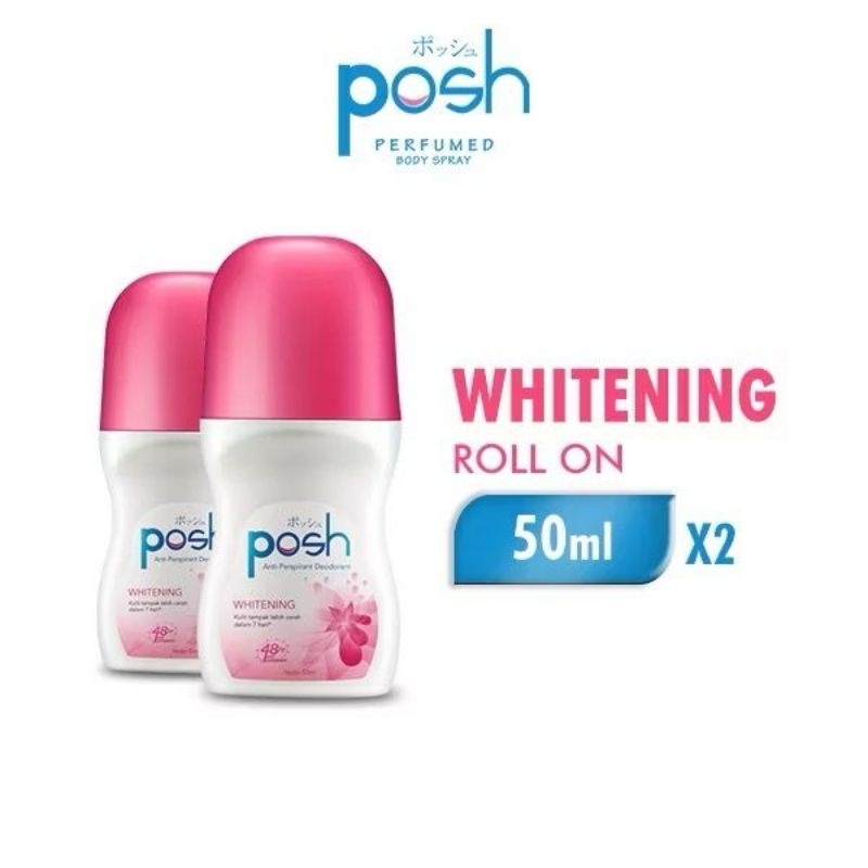 Jual Posh Perfumed Body Spray Whitening Roll On 50ml x2 | Shopee Indonesia
