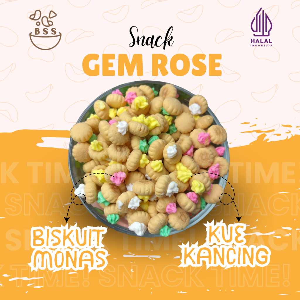 Jual snack gem rose biskuit monas kue kancing kue jadul | Shopee Indonesia