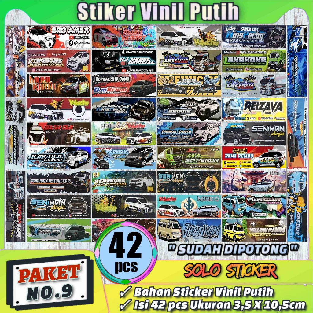 Jual Stiker TCI Mobil Basuri Panjang Bahan Vinyl Putih Sticker Bis Isi ...