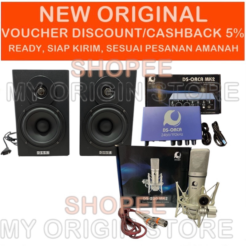 Jual NEW ORIGINAL PAKET DOLPHIN SOUND SOUNDCARD DS-ORCA / MIC MK2 DS-200 MK2 / SPEAKER DS-5A ...
