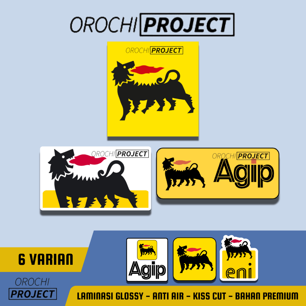 Jual Sticker Stiker Brand Logo ENI AGIP Engine Oli Oil Vinyl Glossy Anti Air HP Laptop Tumbler ...