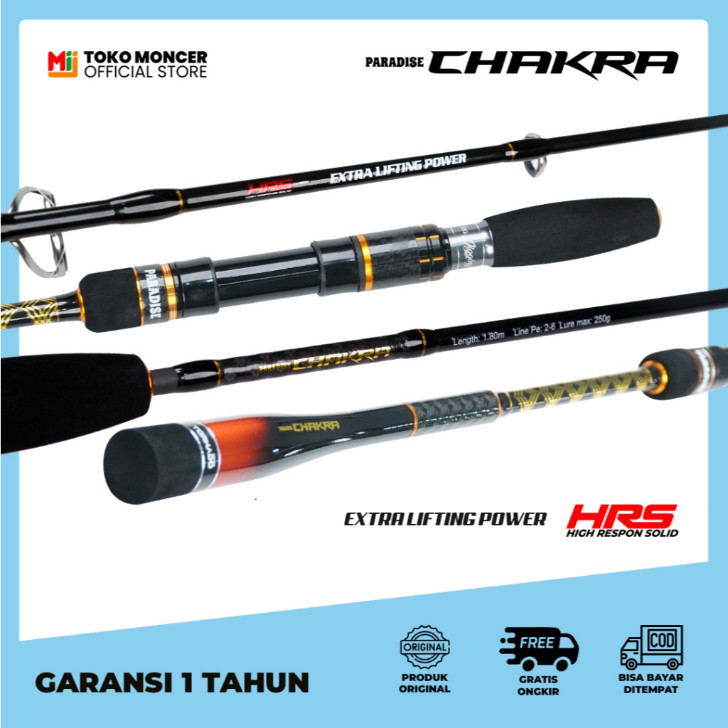 Jual Joran Jigging Paradise Chakra Deep Sea Rod 180CM PE 2-6 Butt Joint ...