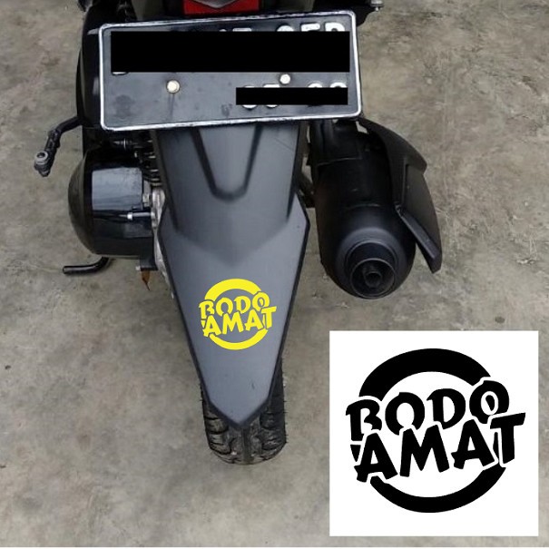 Jual Stiker Motor Unik Lucu Cutting Sticker Bodo Amat | Shopee Indonesia