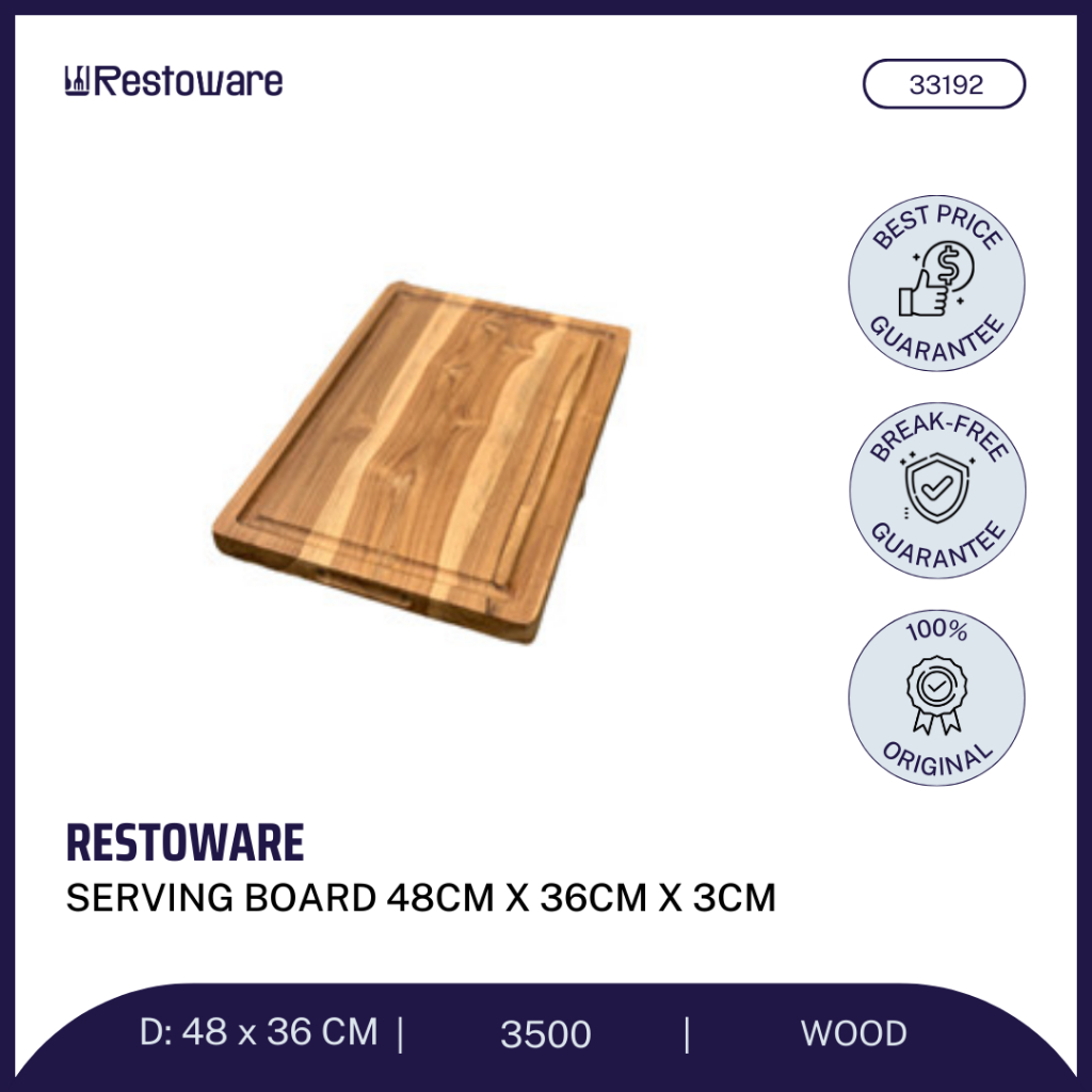 Jual Restoware Papan Saji 48 cm x 36 cm x 3 cm / Serving Board 48cm x ...
