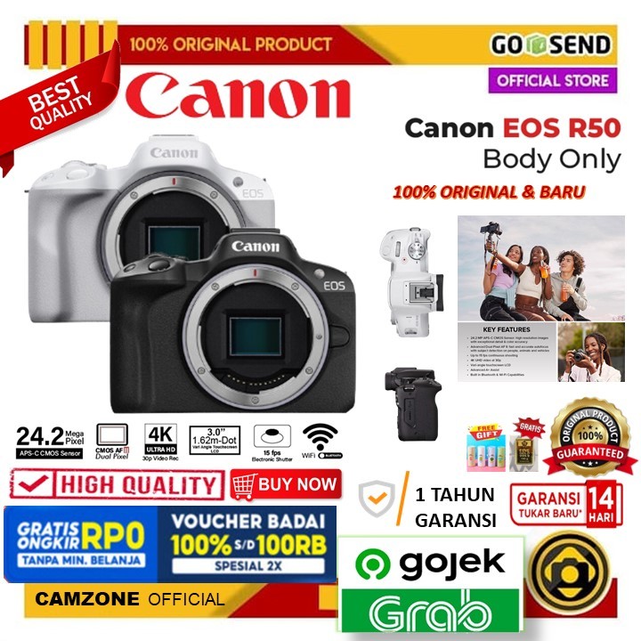 Jual Canon EOS R50 Body Only Mirrorless Camera Canon GARANSI RESMI ...